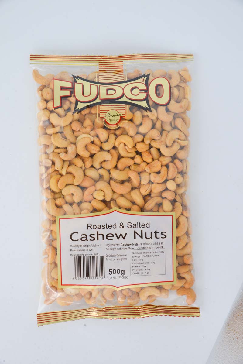Fudco Roasted Salted Cashew Nuts 500gms – Sunrup-Foods